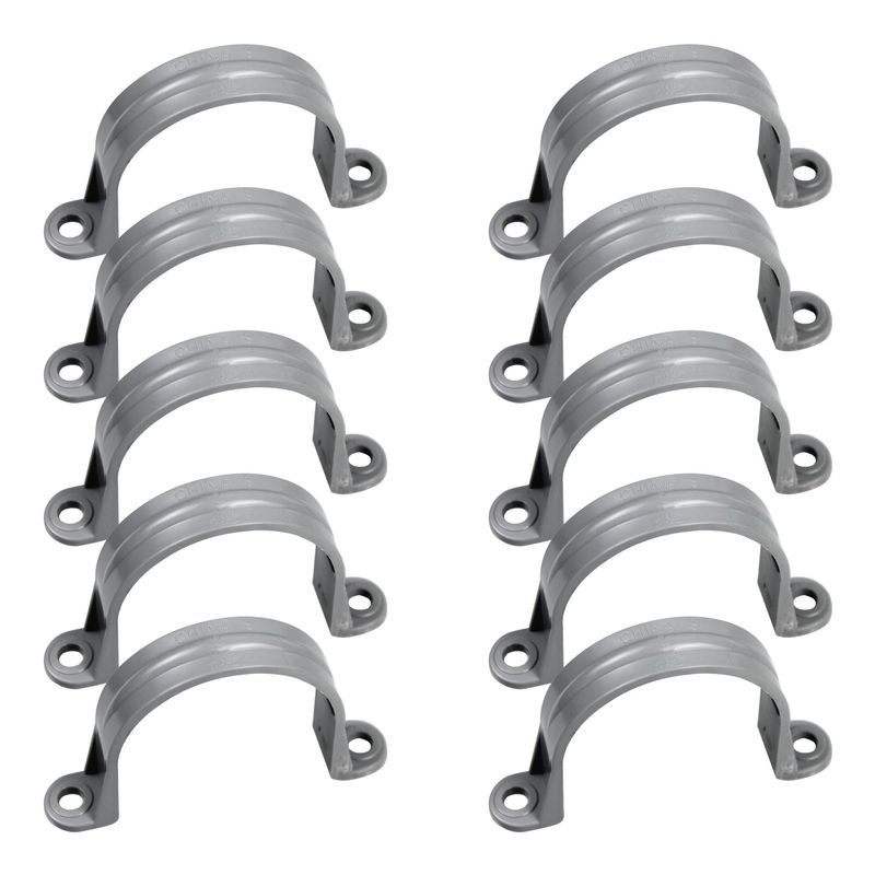 PDETVEO 10PCS 2 Inch PVC Pipe Straps, Plastic Pipe Clamps, 2 Holes Pipe ...