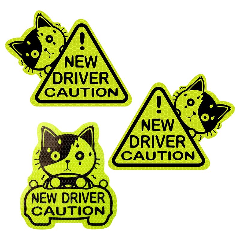 SAVITA 3pcs Reflective Student Driver Magnet, Reusable New Driver Sign ...