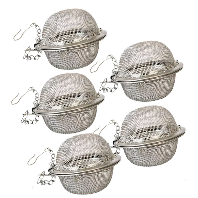 Stainless Steel Mesh Tea Ball Infuser Strainers For Loose Leaf Teas, 5 ...