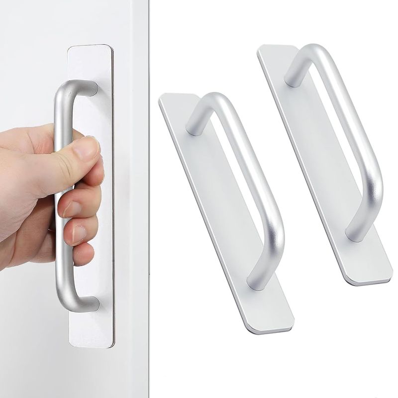 Samcos Door Pulls, Self Adhesive Drawer Pulls, Set of 2, Aluminum Alloy ...