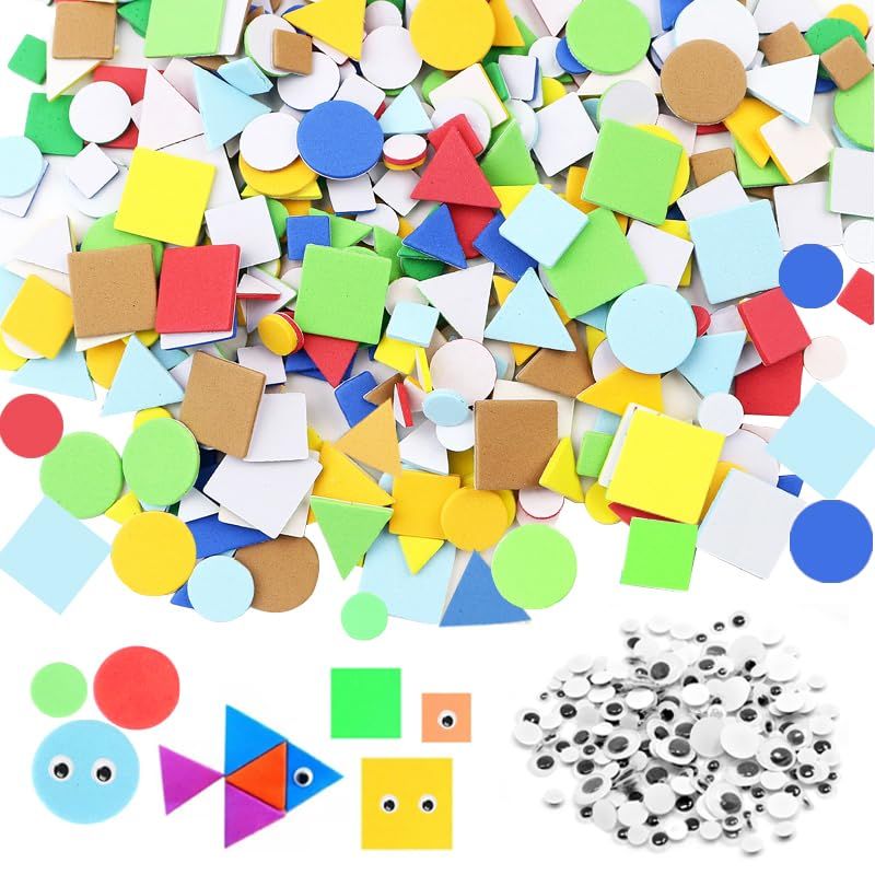 1500 Pieces Foam Shapes Stickers, BetterJonny Self-Adhesive Foam Shapes ...