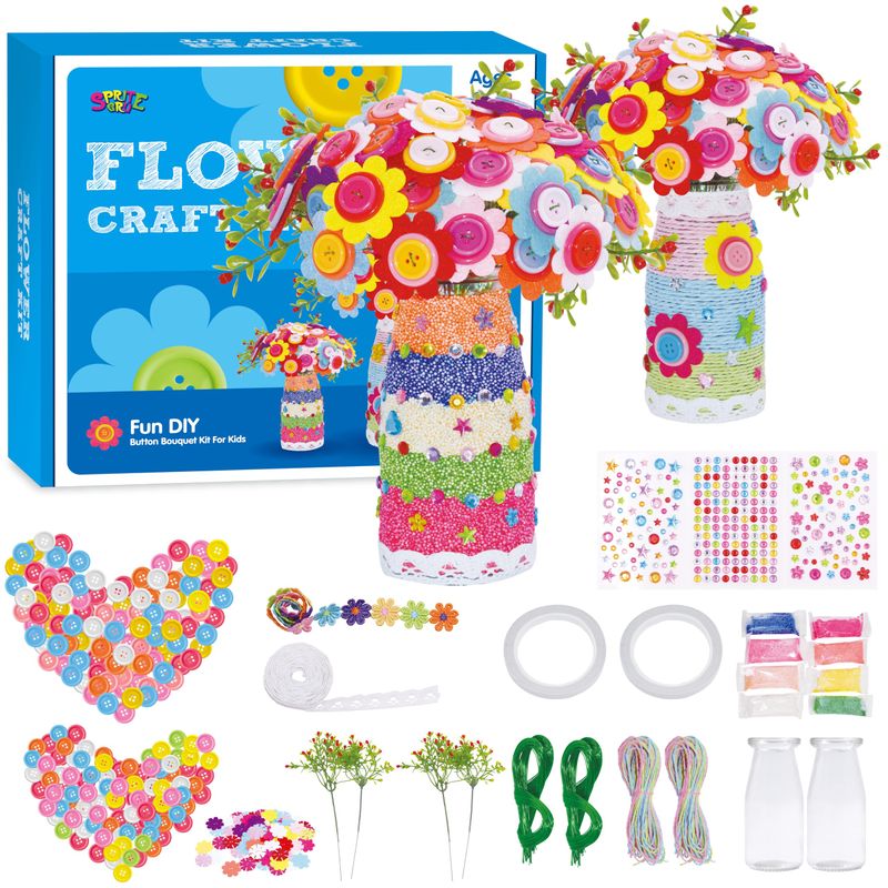 SpriteGru Flower Craft Kit for Kids, Make Your Own Flower Bouquet with ...