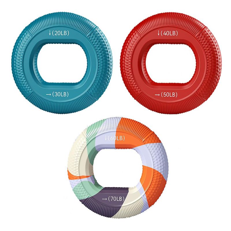 Hand Strengthener Grip 3 in 1 Rubber Circle Finger Wrist Exercise ...