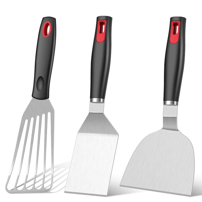 KLAQQED Spatula Set, Stainless Steel Kitchen Spatula Metal Spatula for ...
