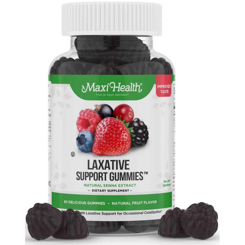 Maxi Health Laxative Gummies, 60's - Chewable Vegan Gummy Laxative for ...