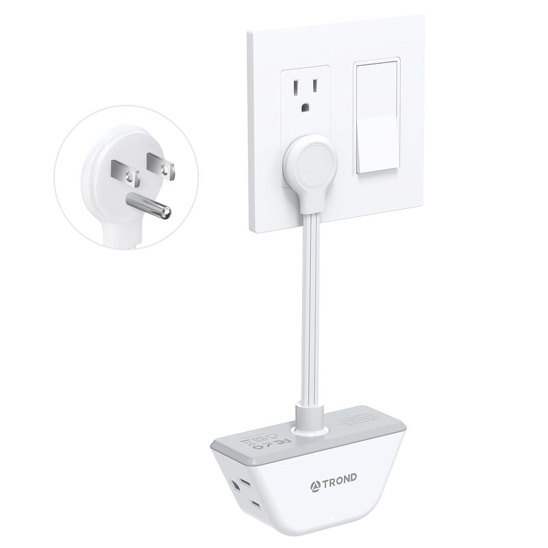 TROND Short Extension Cord 6 Inch - Small Flat Plug Power Strip with 3 ...