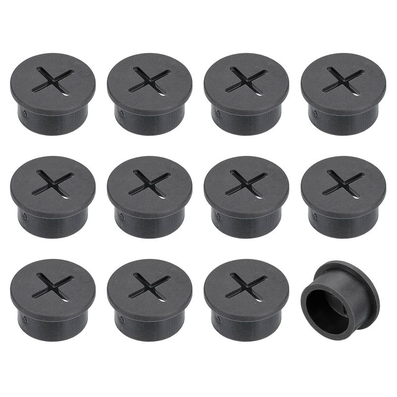 uxcell 12pcs 25mm Rubber Cable Hole Cover Desk Cable Wire Cord Grommet ...