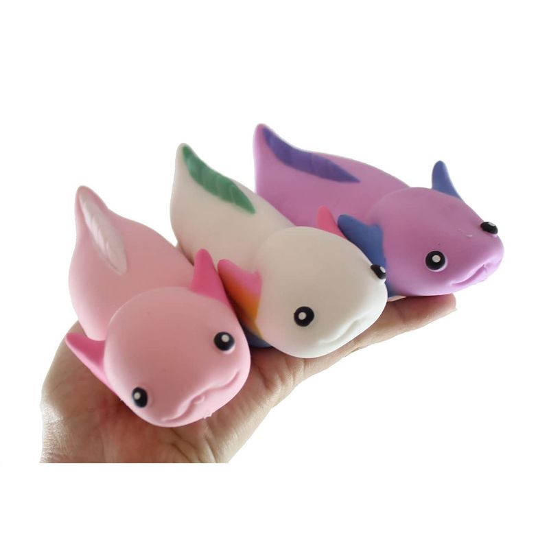 Set of All 3 Color Sand Filled Stretchy Axolotl - Moldable Sensory ...