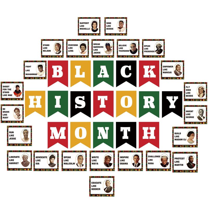 Black History Month Bulletin Board Borders Cutouts Classroom ...