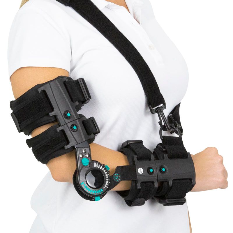 Vive Hinged Elbow Brace (Fits Right) - Range of Motion Support Sling ...