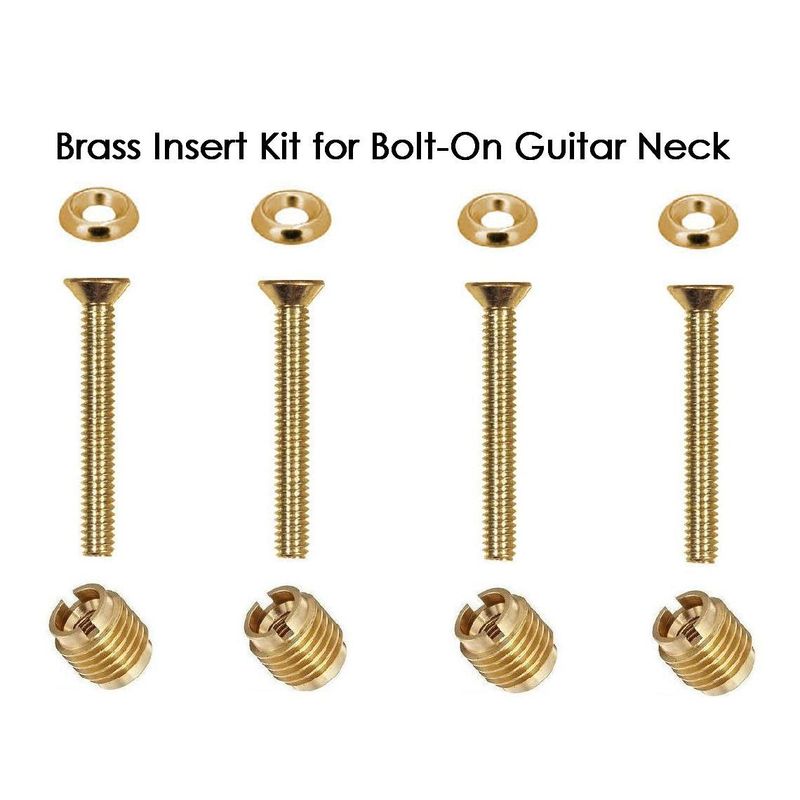 Professional PURE BRASS Guitar Neck Repair Insert Kit for Bolt-On Neck ...