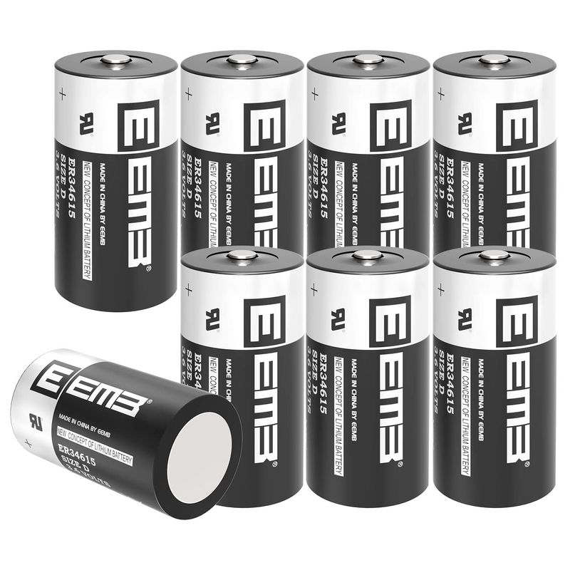 EEMB 8Pack ER34615 D Cell Batteries 3.6V Lithium Battery 19Ah Li-SOCL₂ ...