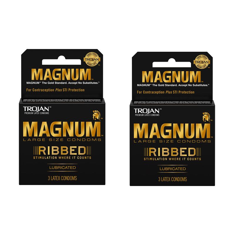 Product Of Trojan, Magnum Ribbed Lubricated, Count 6 (3Pk) - Birth ...
