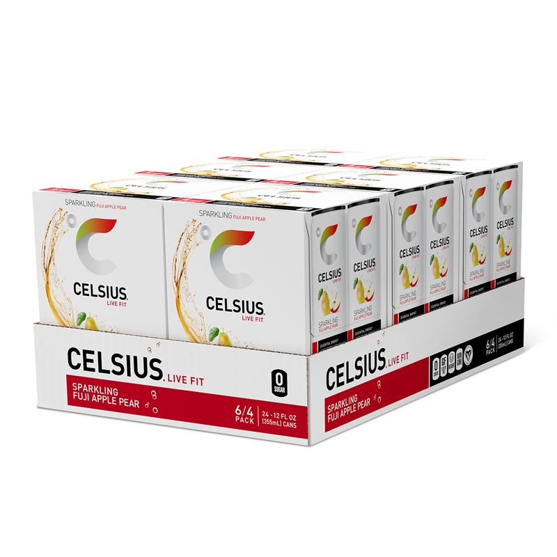 CELSIUS Sparkling Fuji Apple Pear, Functional Essential Energy Drink 12 ...