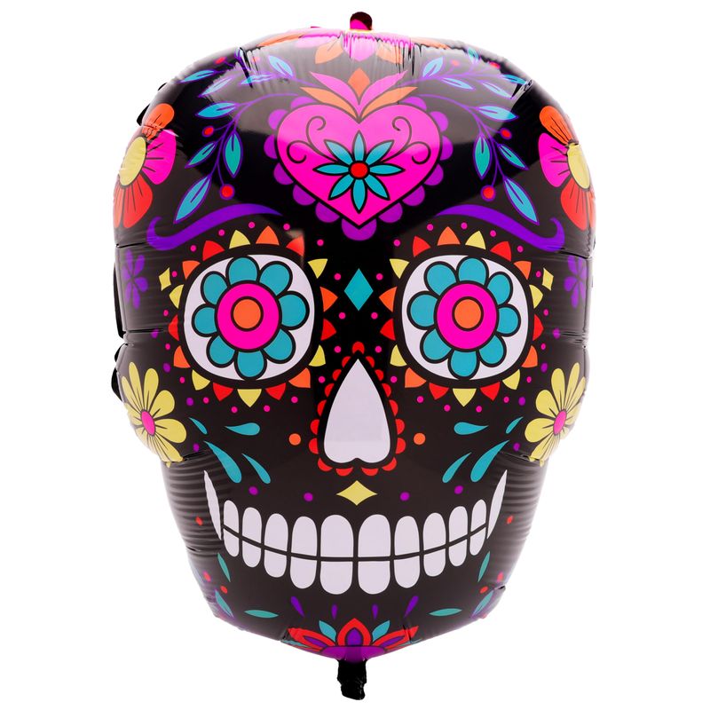 Toyland® 56cm (22") Sugar Skull Shaped Character Foil Balloon - Day Of ...