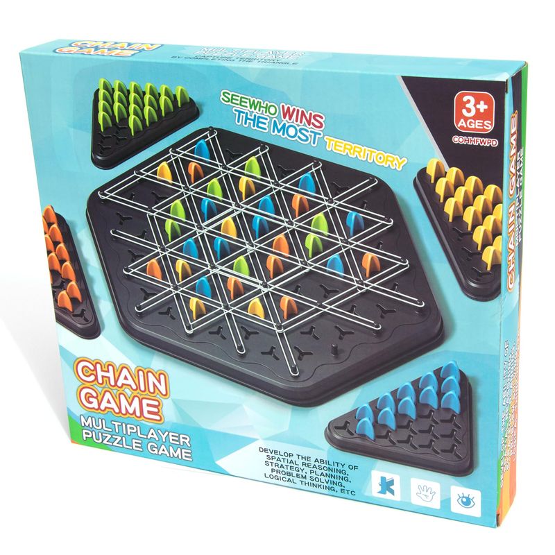 Chain Triangle Chess Game, Rubber Band Games, 2 to 4 Players, Strategy ...