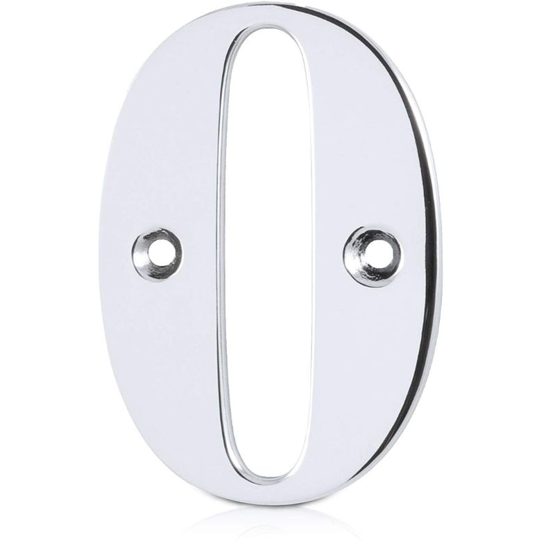 XFORT Polished Chrome Front Door Number 0, House Number Suitable for ...