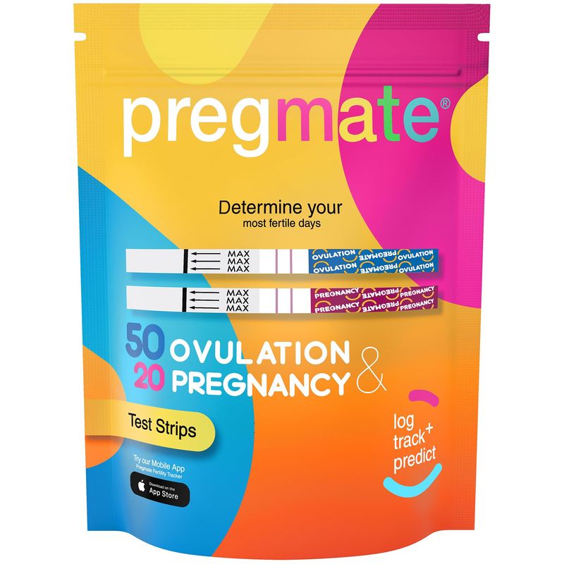 PREGMATE 50 Ovulation LH and 20 Pregnancy HCG Test Strips Predictor Kit ...