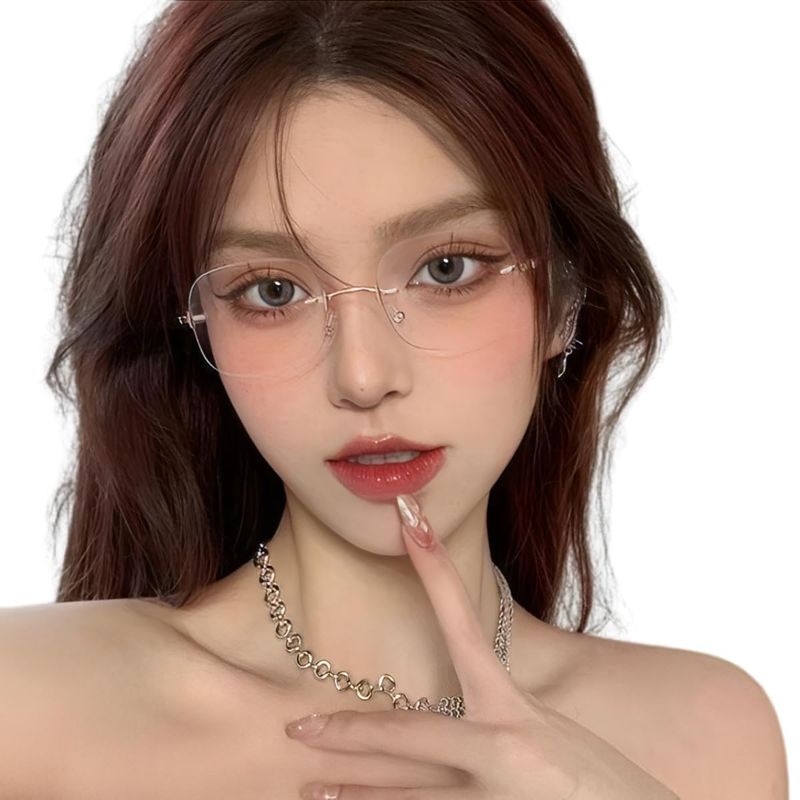 88flix Korean Glasses, Rimless, Borderless, Frameless Women's, Non ...