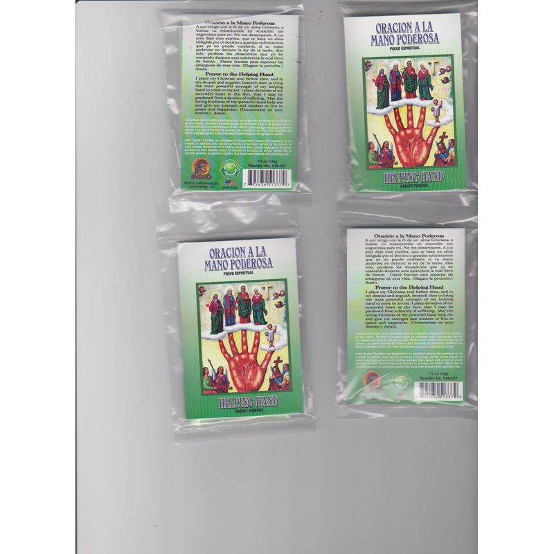 1 pkt ORACION A LA MANO PODEROSA POLVO ESPIRITUAL * HELPING HAND POWDER ...
