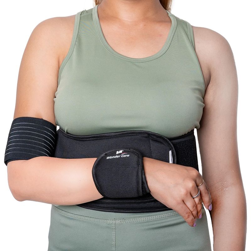Wonder Care Left Right Black shoulder Immobilizer Arm Sling Elastic ...