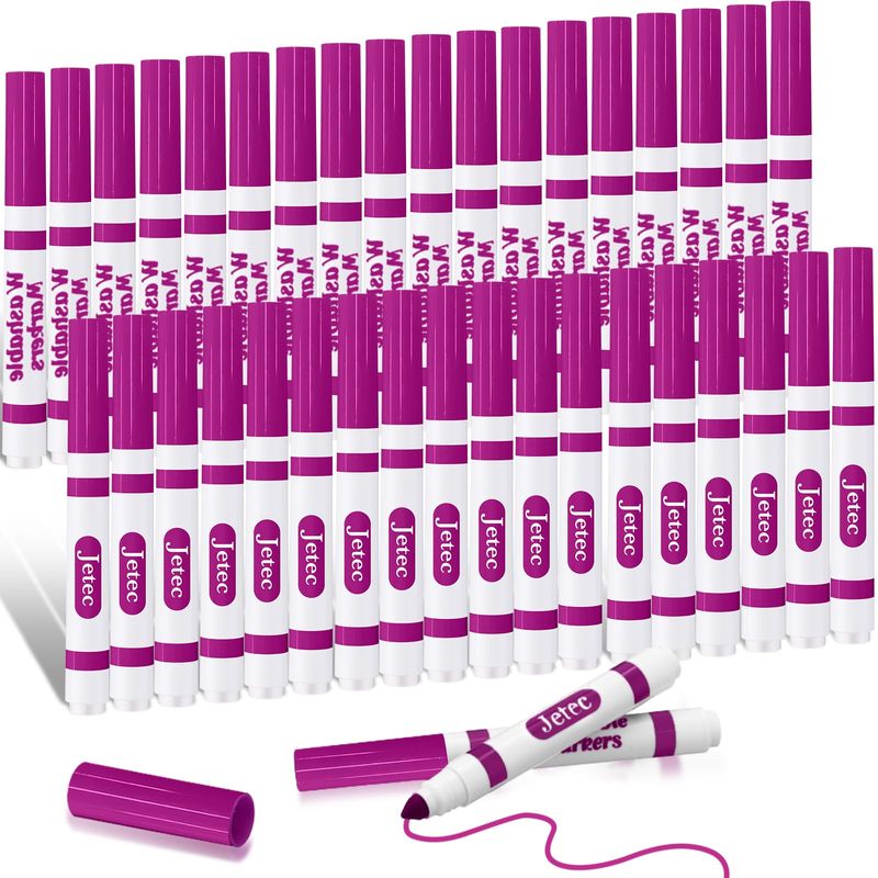 Janlaugh 36 Pcs Rose Pink Washable Markers Bulk Coloring Broad Line ...
