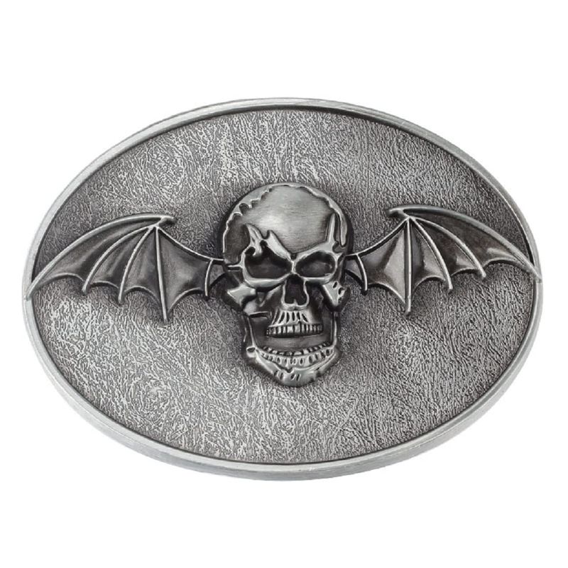 Skull Belt Buckle for Men, Gothic Skull Skeleton Wings Belt Buckle ...