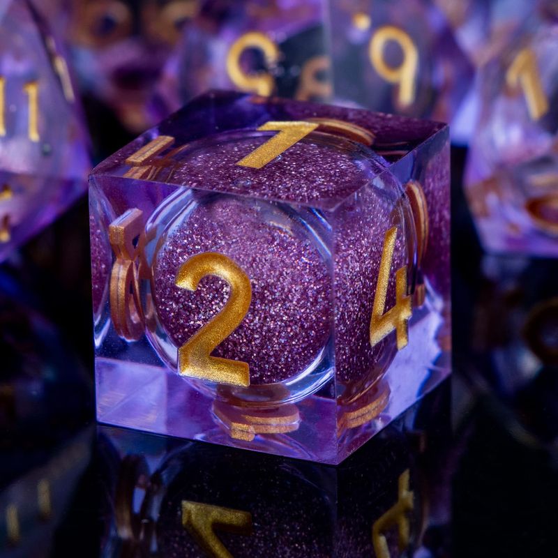 ARUOHHA Liquid Core DND Dice Set with Gift Box, 7pcs Resin Sharp Edged ...