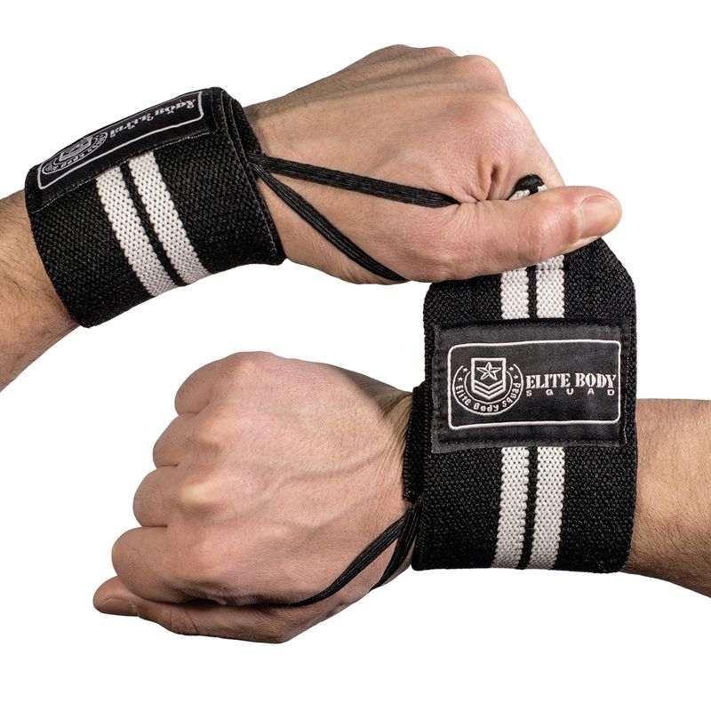 Wrist Wraps - Elite Body Squad Pro Wrist Supports + FREE Gym Straps ...