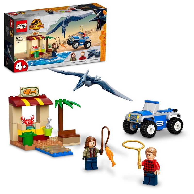 LEGO Jurassic World Chase Pteranodon 76943 Toy Blocks, Present ...