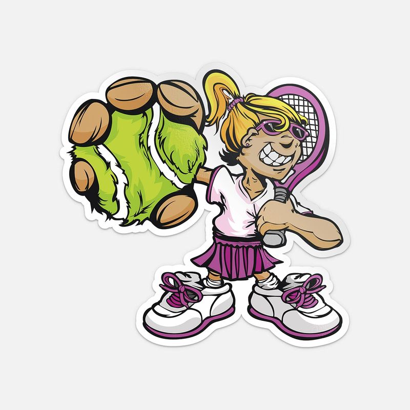Tennis Girl with Racket and Ball Funny Sport Vinyl Sticker Decal ...