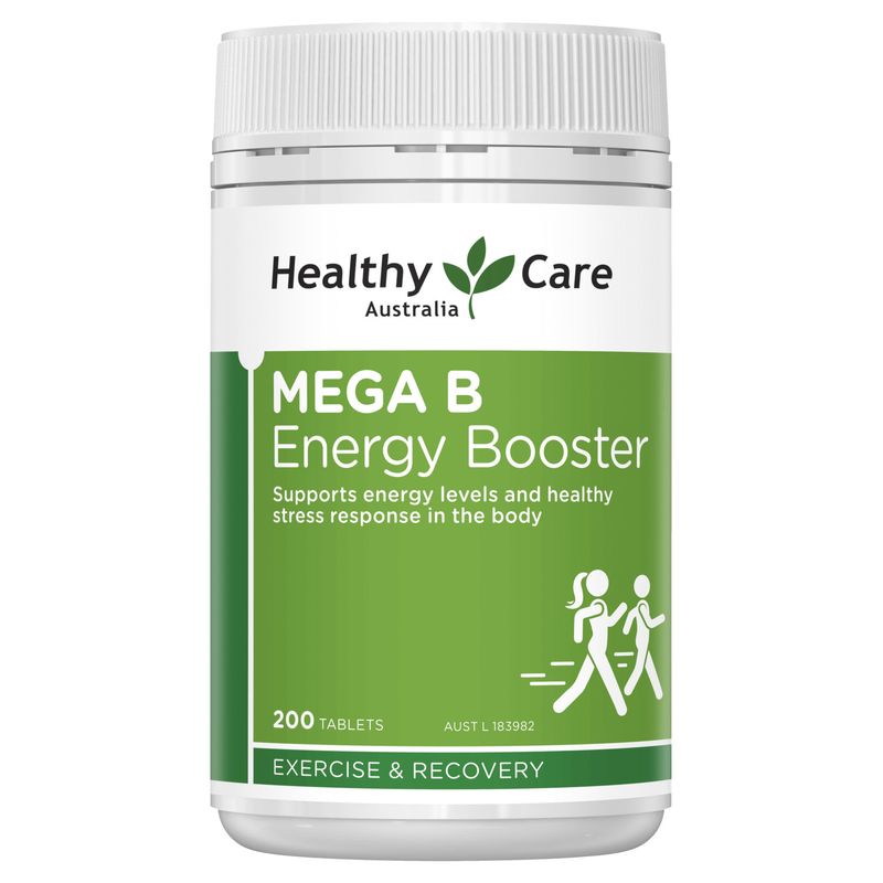 NEW Healthy Care Mega B Energy Booster 200 Tablets HealthyCare VItamin ...