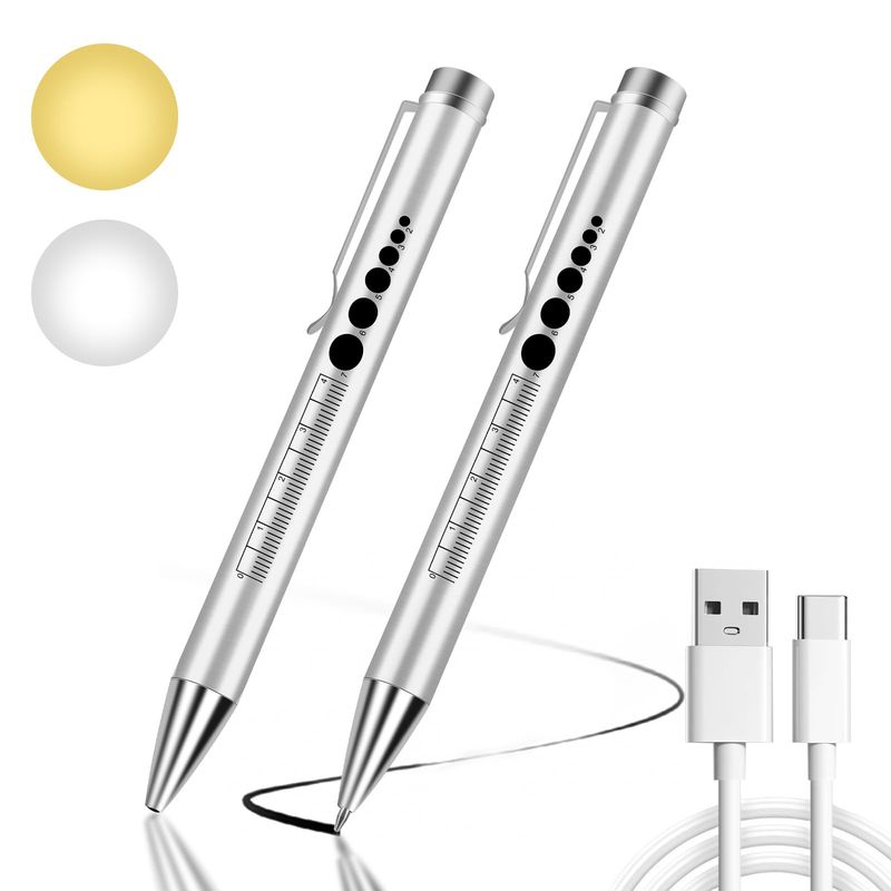 Flintronic 2PCS Diagnostic Medical Penlight, Rechargeable Handwrite Pen ...