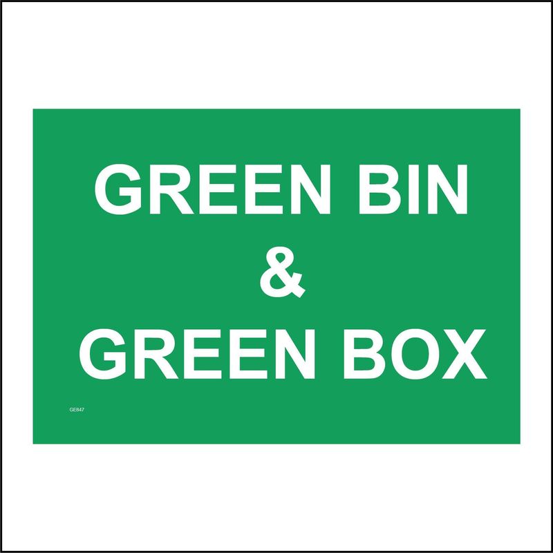 GE847 Green Bin Sign Parks Playground Cafes Coffee Shop Workplace ...