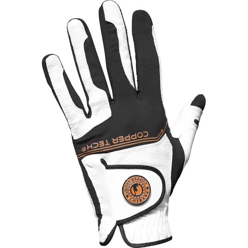 Copper Tech Gloves Men's Copper Tech Golf Glove, White/Black, One Size ...