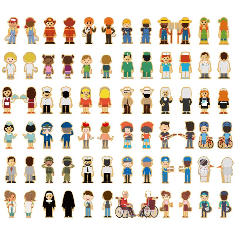 Kathfly 36 Pcs Wooden Community Helpers Community Wooden Toy Preschool ...