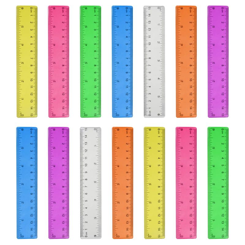 14 Packs 6 Inch Small Rulers for Kids,Plastic School Ruler with Inches ...