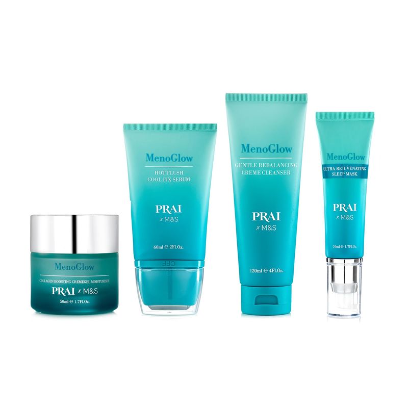 PRAI MenoGlow Trio Set: Crème Gel Moisturiser (50ml) + Hot Flush Cool ...