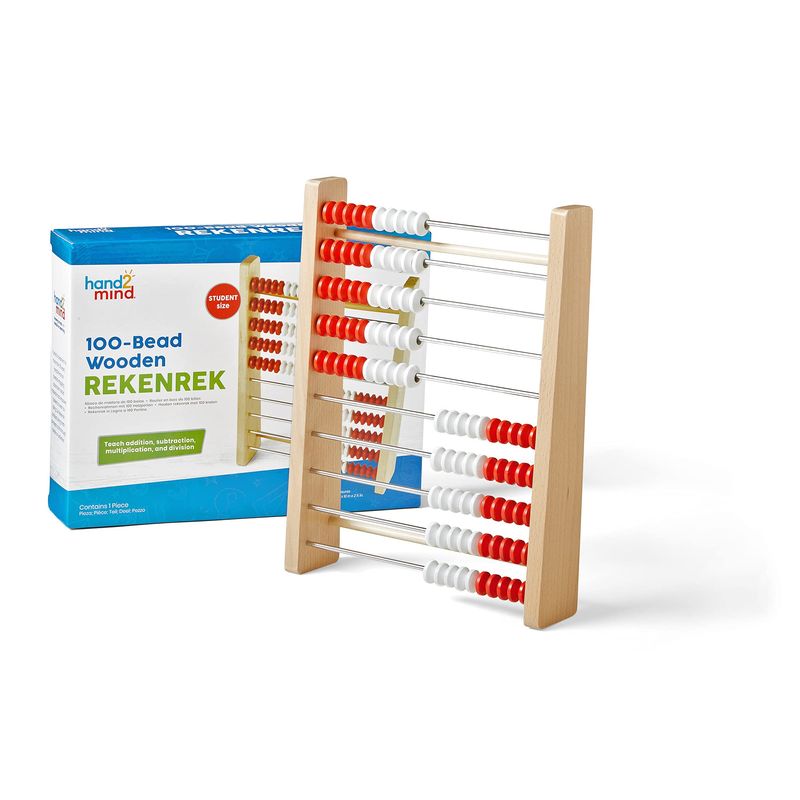 hand2mind 100 Bead Wooden Rekenrek, Abacus for Kids Math, Math ...