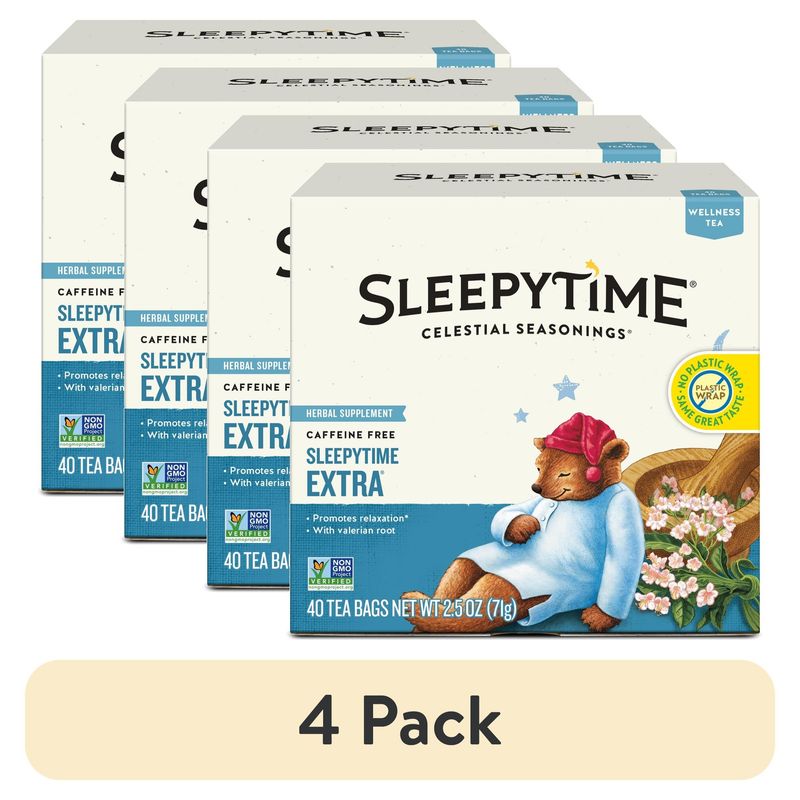 4 Pack Celestial Seasonings Sleepytime Extra Tea, 40 Count Wellness ...