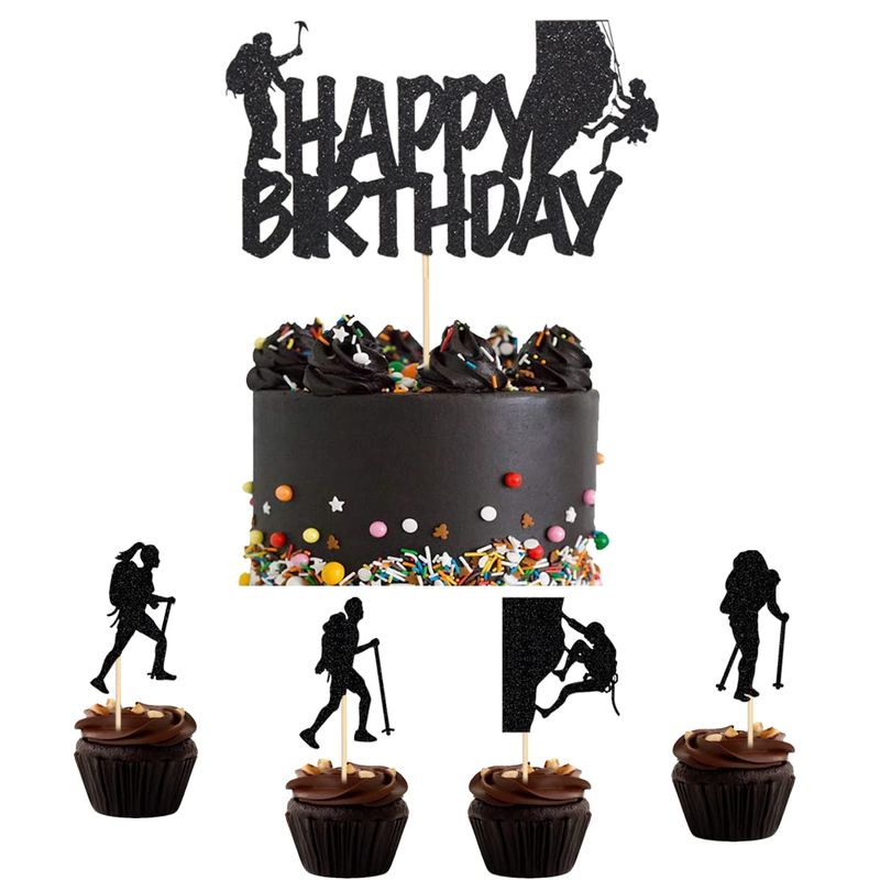 Qerleny 17-piece rock climbing cake topper rock climbing theme cake ...