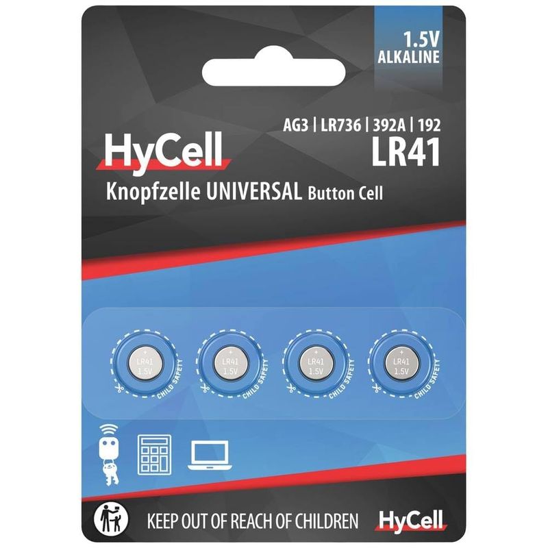 HYCELL LR41 1.5 V Alkaline Battery (Pack of 4) - EveryMarket