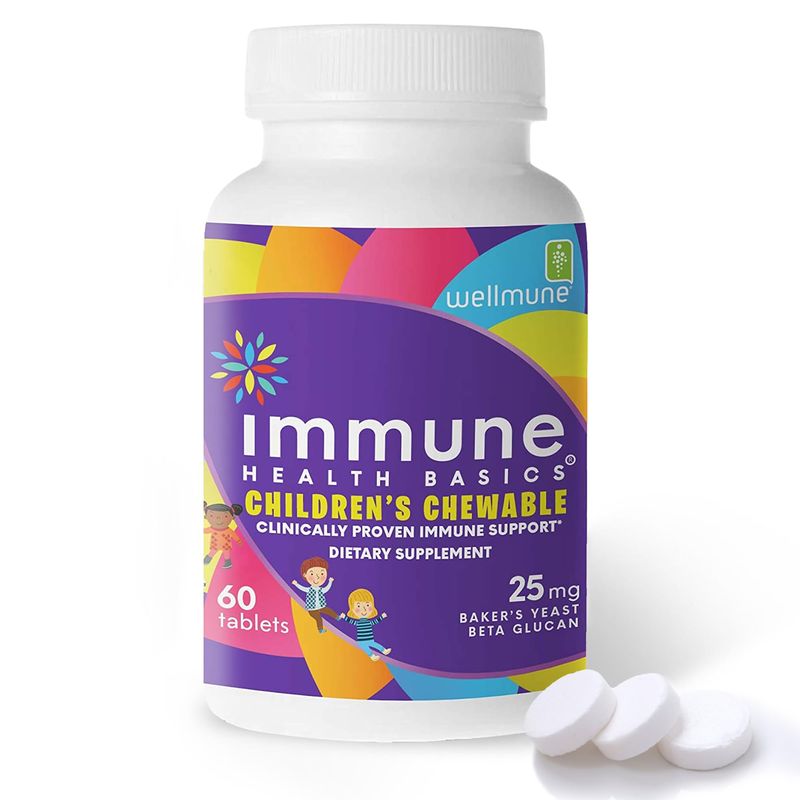 Immune Health Basics Children's Chewable Tablets, Wellmune Clinically ...