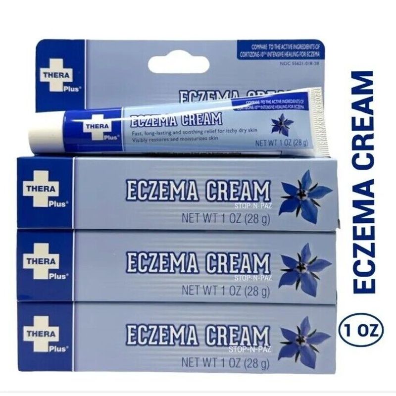Thera PLUS Eczema Cream 1oz Fast Long Lasting and Soothing Relief4Itchy ...