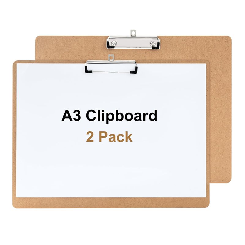 Srvnpioy A3 Clipboard, 2 Pack, Extra Large Clip Board, Horizontal MDF ...