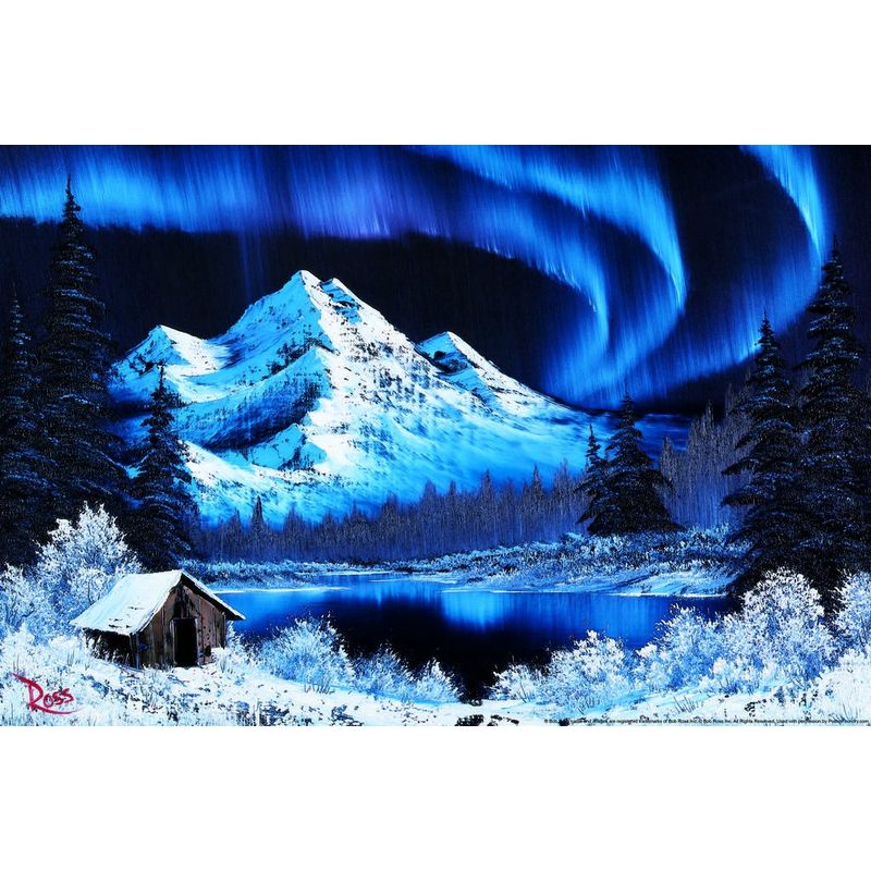Laminated Bob Ross Northern Lights Art Print Bob Ross Poster Bob Ross Collection Bob Art ...