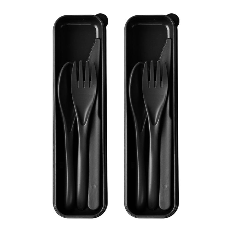 HMDZMR Travel Utensils with Case, 2 Sets Reusable Utensils Set with ...