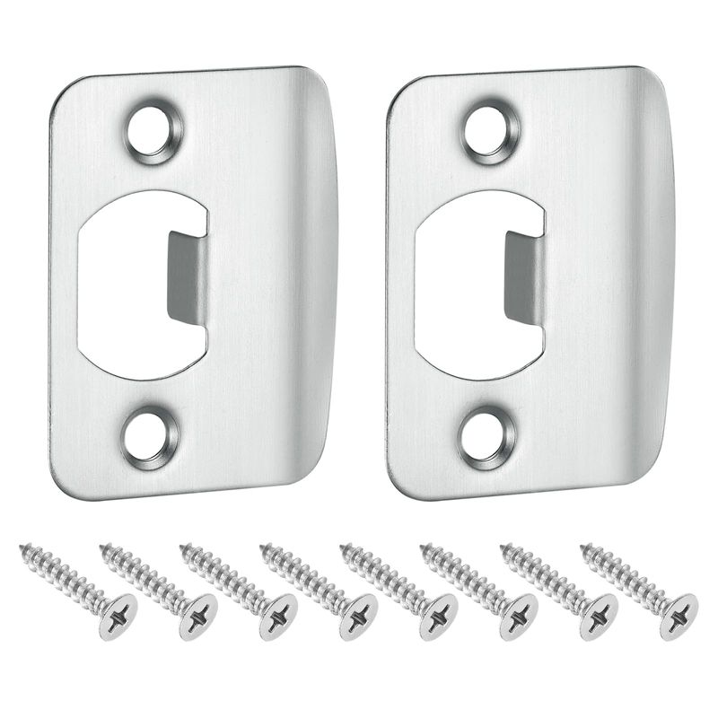 uxcell 2Pcs Door Strike Plate 57mm x 45mm Stainless Steel Latch ...