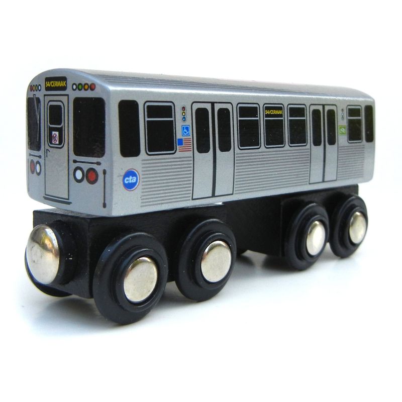 Munipals Chicago Transit Authority Wooden Railway Pink Line–Child Safe ...