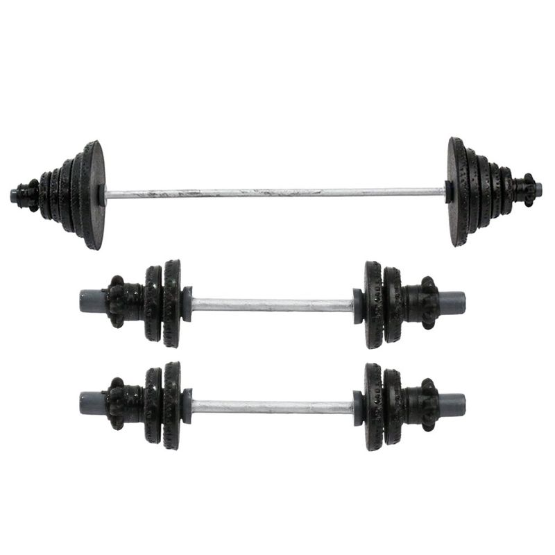 Set of 3 Plastic Toy Miniature Dumbbell Weight Sets for Action Figures ...